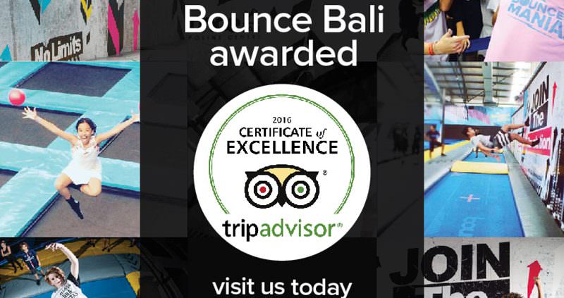 Top Tripadvisor Award for Bounce Bali - FINNS Bali